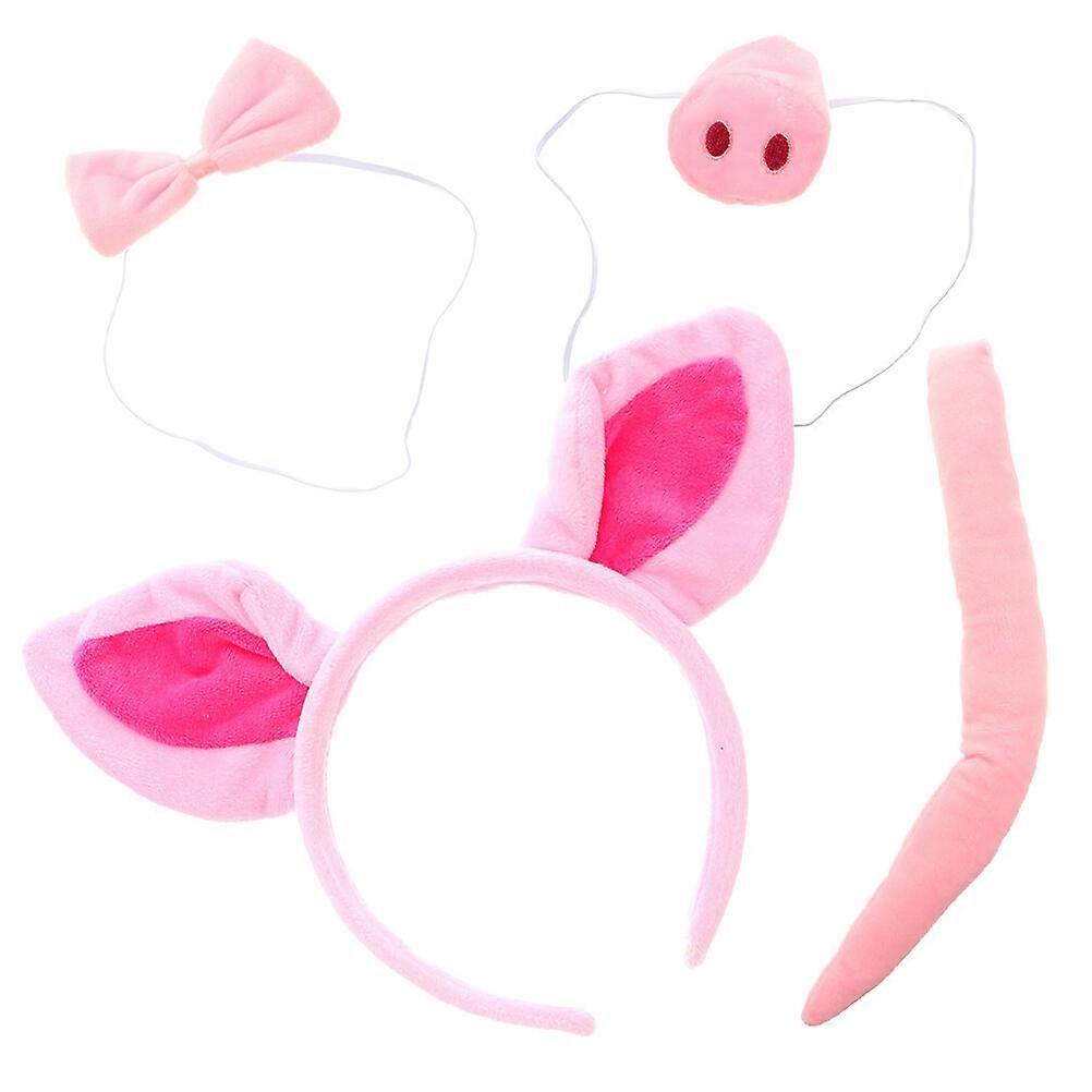 1 Set Pig Cosplay Costume Animal Ear Headband Tail Prop Fake Nose ...