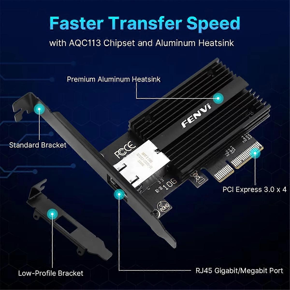 10Gbps PCIe Network Card Marvell AQC113C 10G RJ45 Ethernet PCI Express ...
