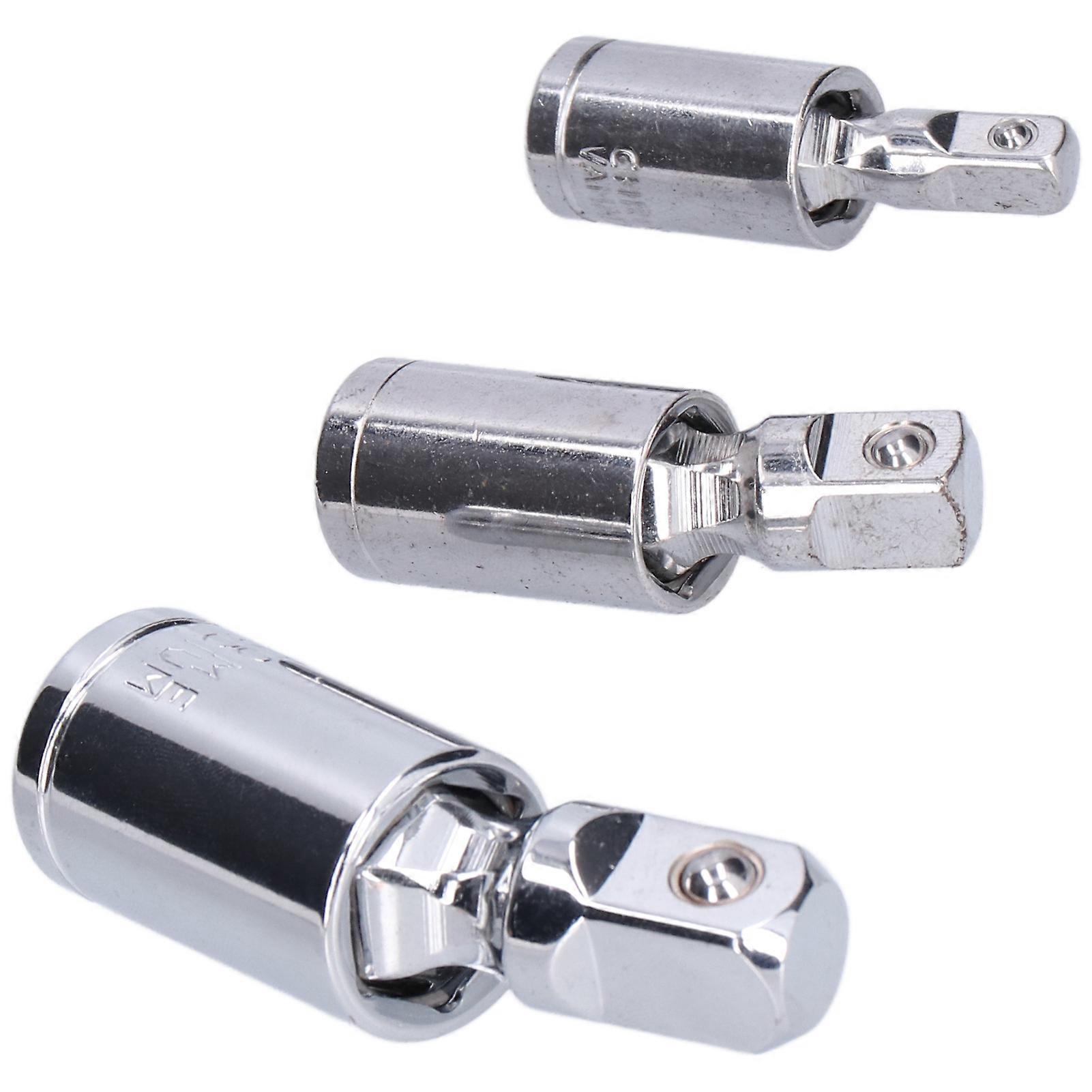 3pcs Universal Joint Socket Adapter 1/2 3/8 1/4 Chrome Vanadium Steel Conversion Tool for ...