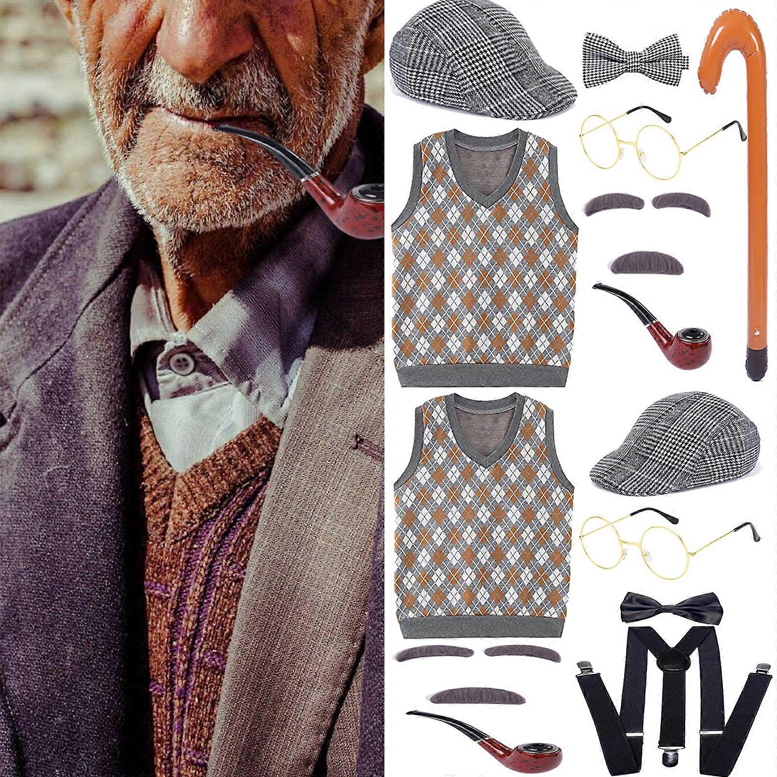 Old Man Costume for Kids 100 Days of School Costume for Boys with Old ...
