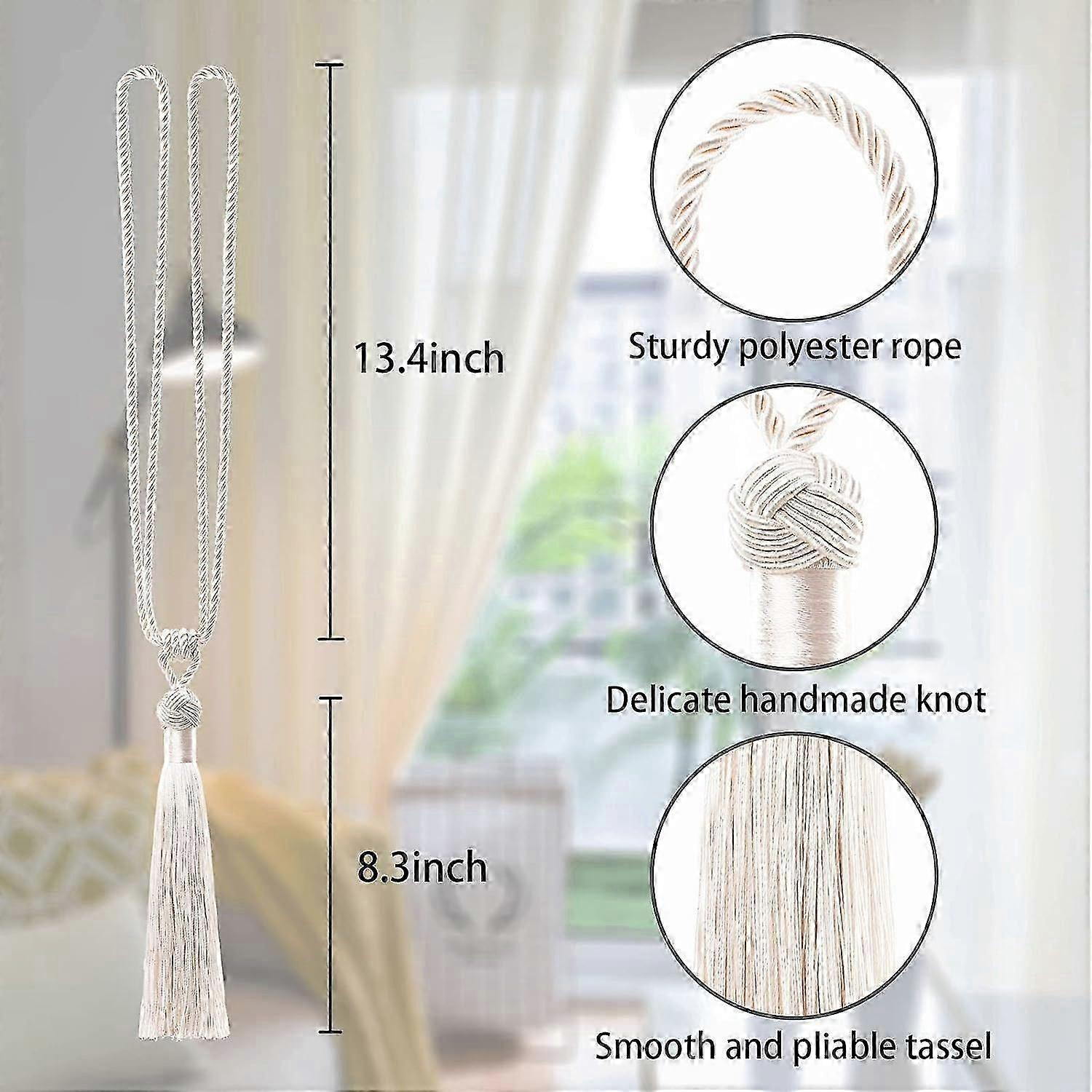 lly 2 Pack European Style Handmade Braided Rope Knot Long Tassel ...