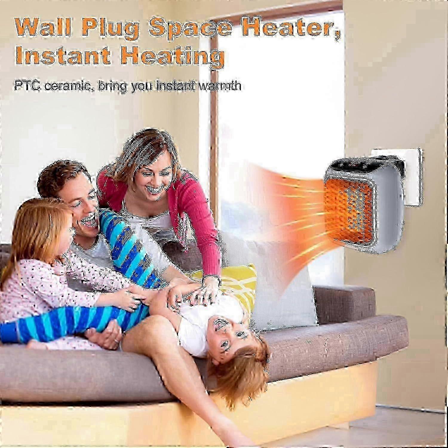 Portable Heater, 800W Ceramic Plug in Heater, Space Electric Fan Heater ...