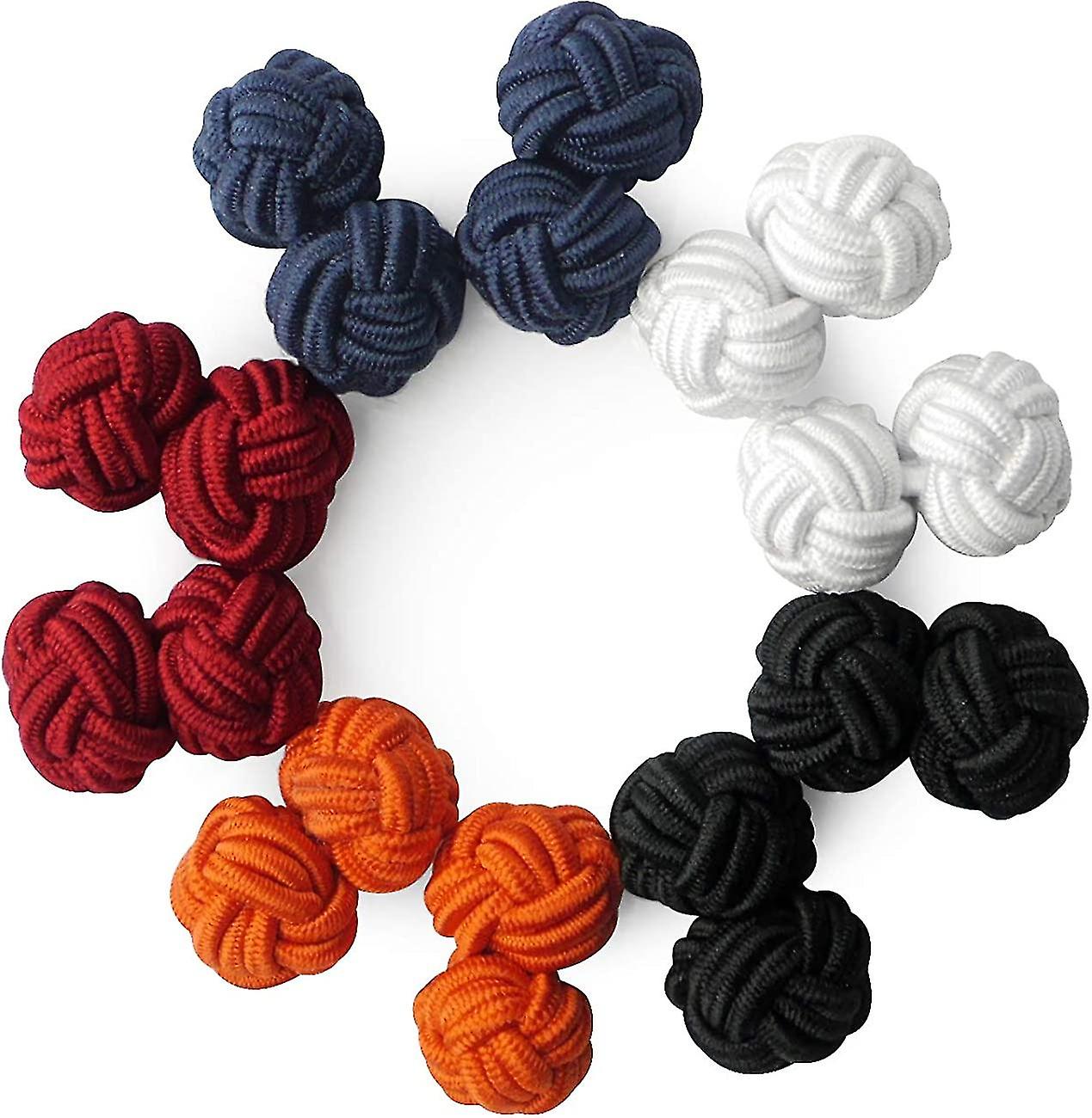 Silk Knot Fabric Cufflinks 5 Pairs Set For Mens/womens Shirt Gift ...