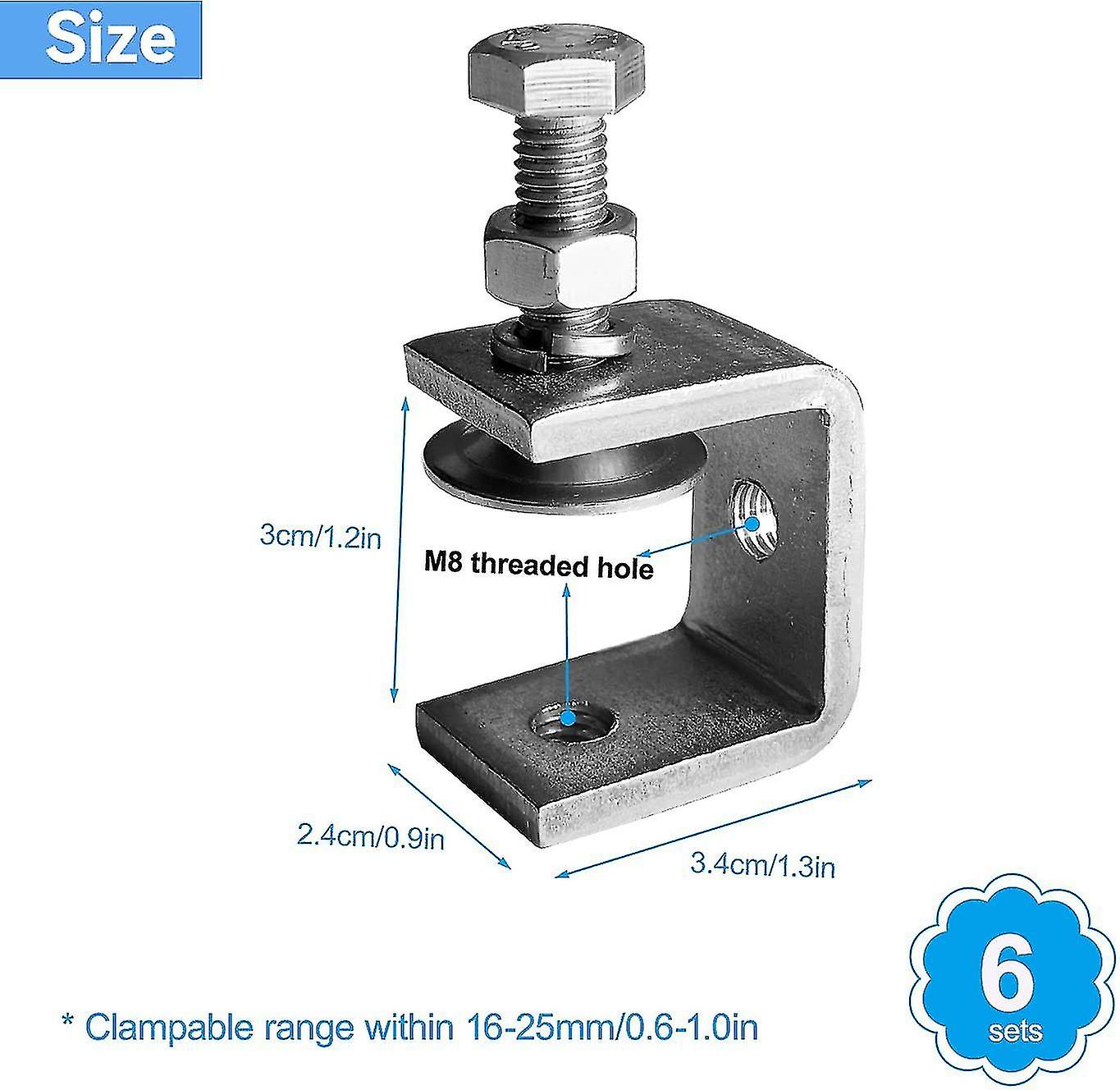 6 Pieces Heavy Duty 304 Stainless Steel C-clamps, For Clamps, Pliers ...