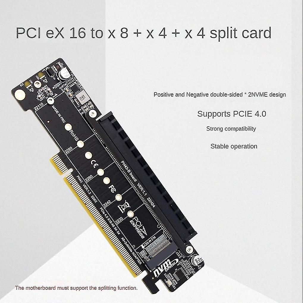 Pcie4.0 Split Expansion Riser Card Pcie X16 To M.2 Nvme Ssd Adapter ...