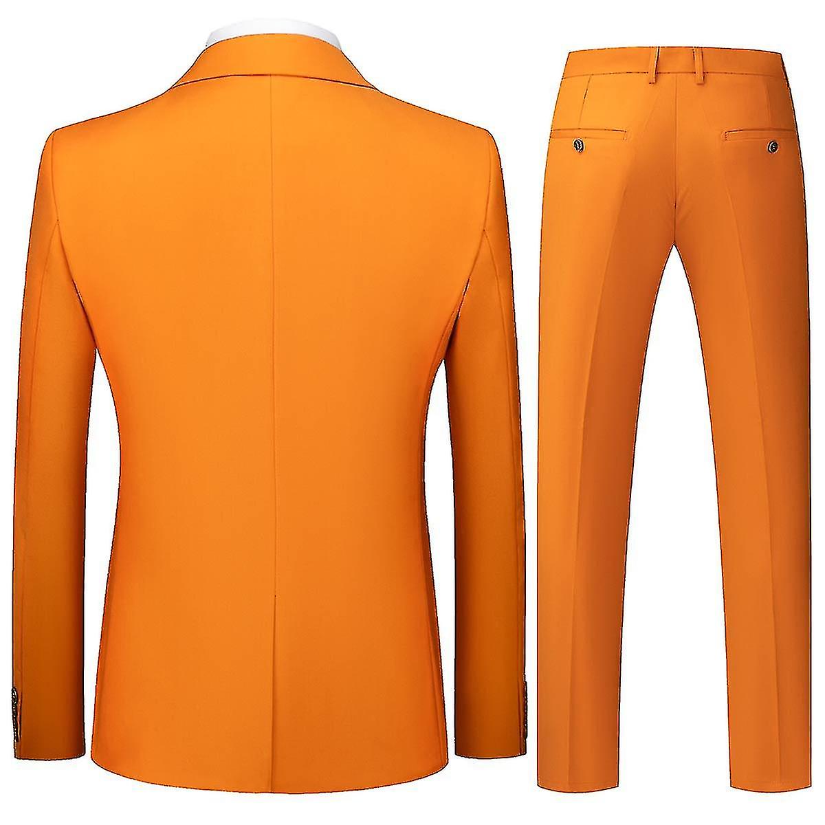 Mile Men's 3 Pieces Suit Elegant Solid One Button Slim Fit Party Suit ...