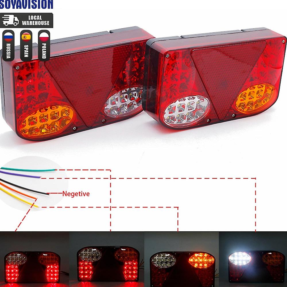 2Pcs 12v Led Car Truck Tail Light Rear Brake Light Turn Signal Lamp ...
