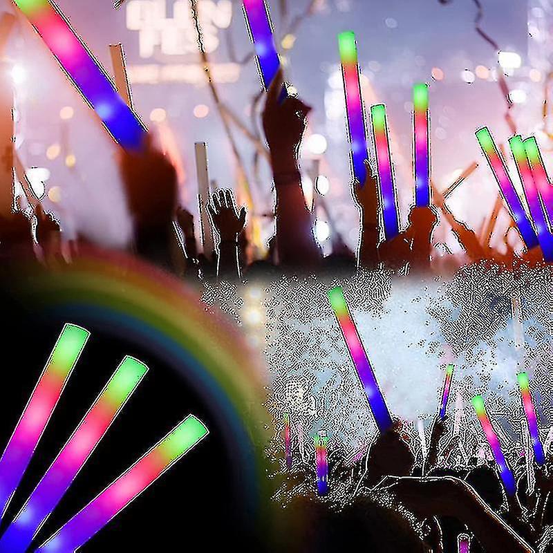 60pcs Stick Glow Sticks Rgb Led Glow Foam Stick Glow Sticks Dark Light ...