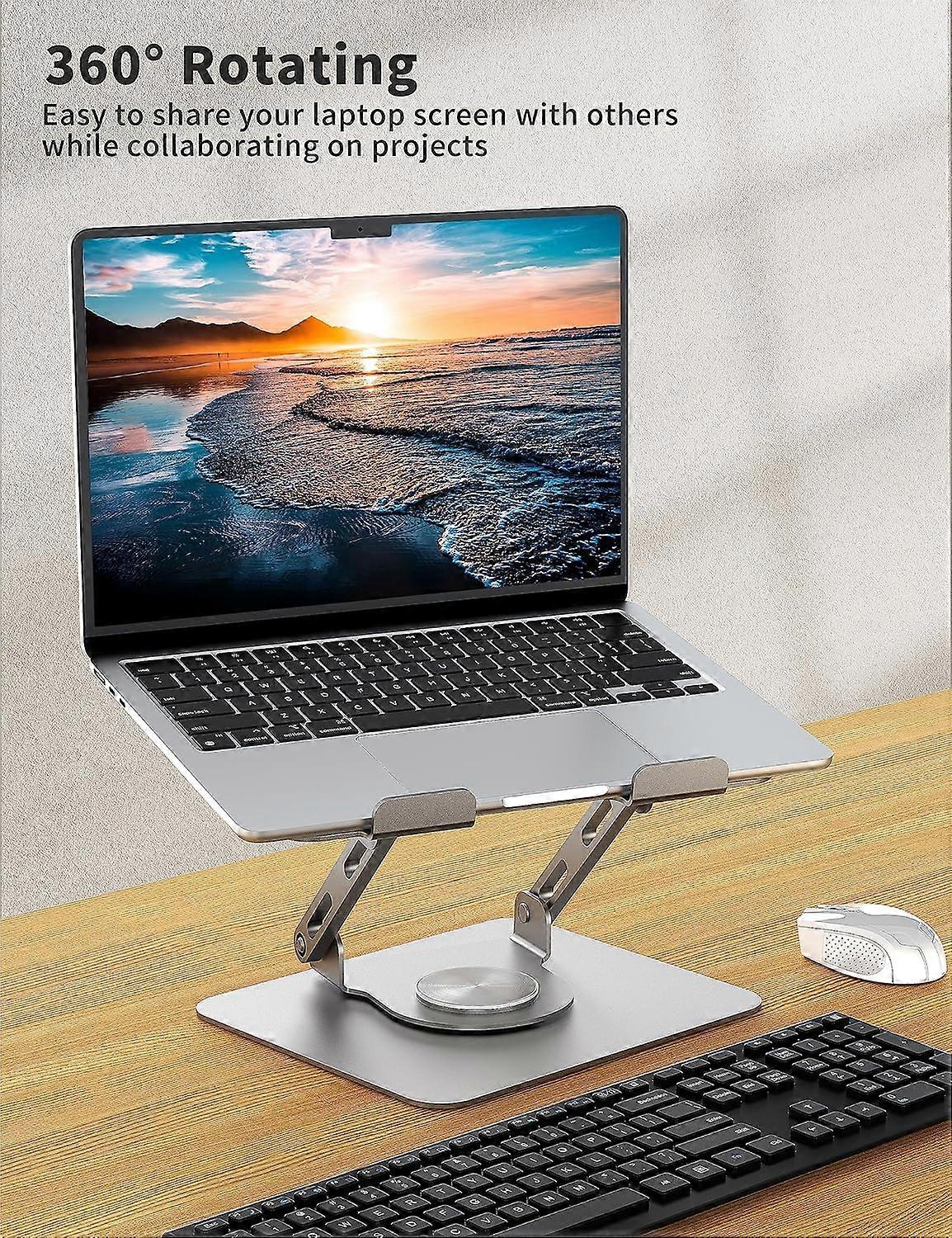 Laptop Stand with 360 Rotating Base, Ergonomic Computer Riser for Desk ...