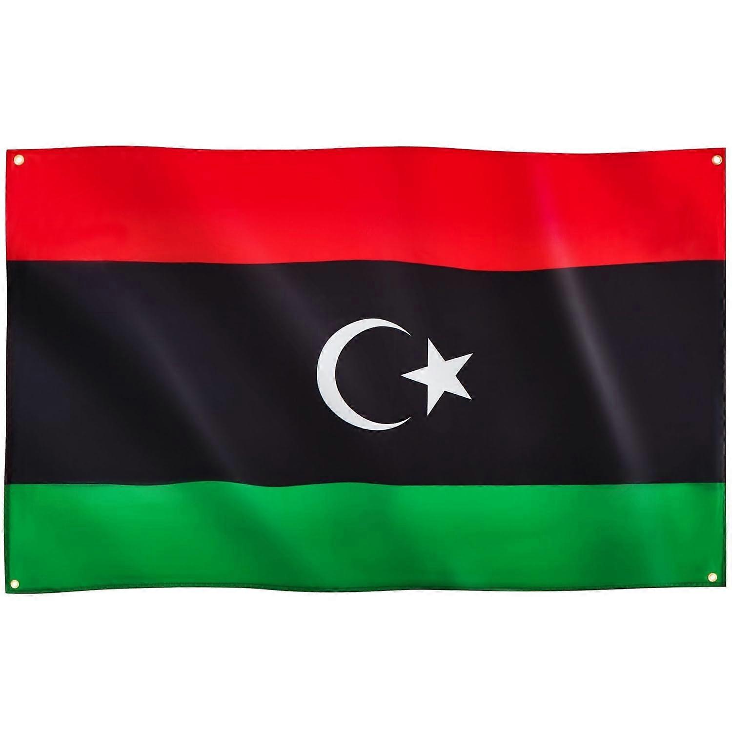 Libya Flag,Eyelet In Every Corner, Libyan Flag, Libyan Arab Jamahiriya ...