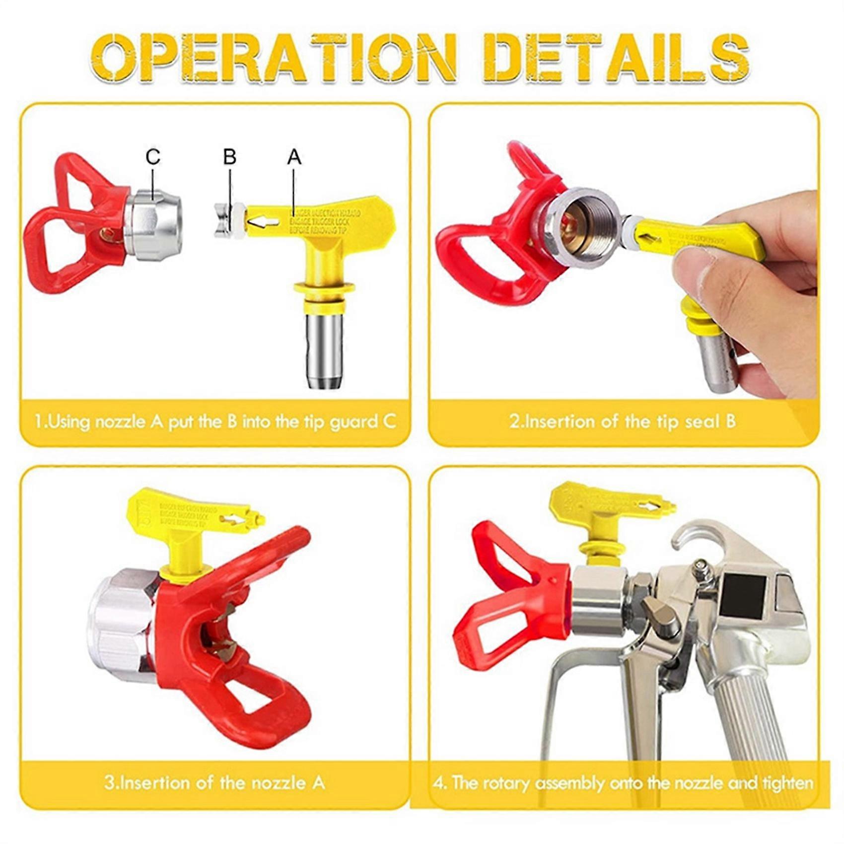 Airless Paint Nozzles Set,Reversible Spray Tips Airless Paint Sprayer ...