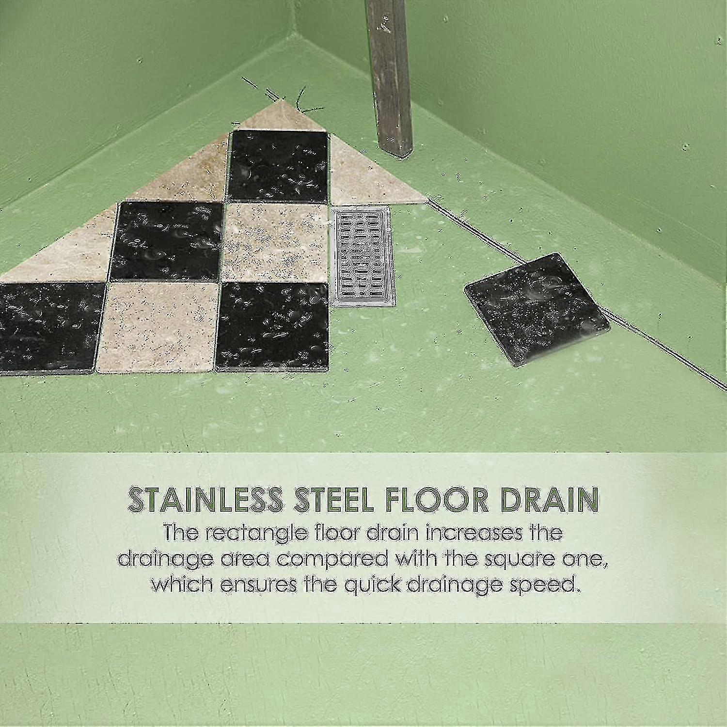 Floor Drain,rectangle Stainless Steel Floor Drain Bathroom Shower ...