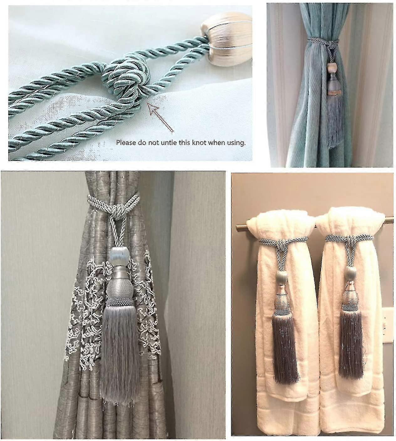 1 Pair Tassels Curtain Tiebacks Home Decorative Window Drapery Ball ...