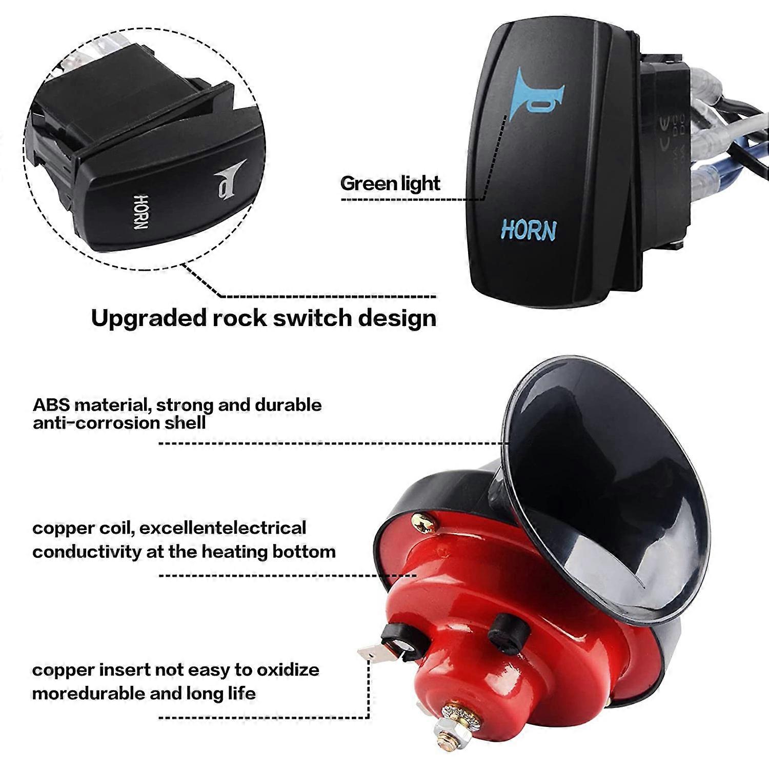 UTV/ATV Horn Kit with Toggle Switch for Pioneer, RZR, Can-Am Maverick ...