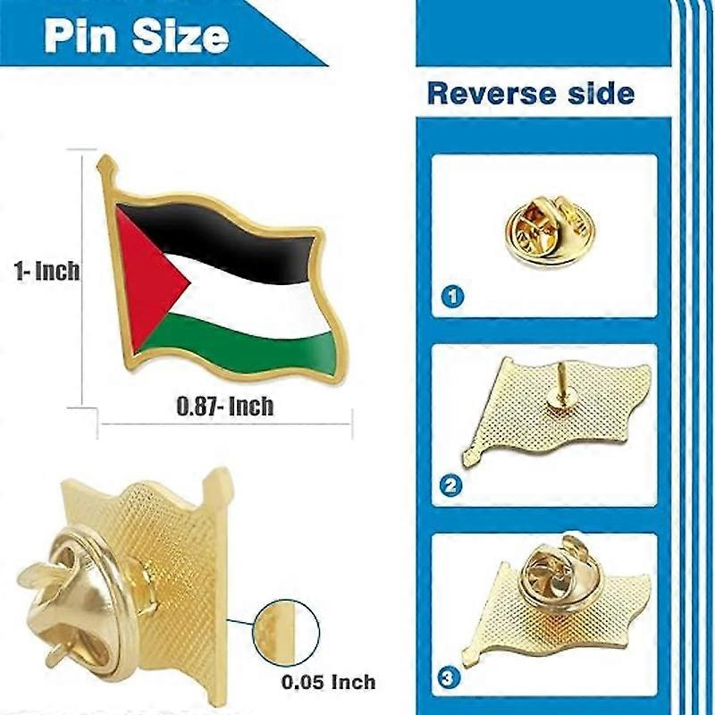 3x Palestine Flag Pin Lapel Badge Palestine Flags Brooch Pins Badges ...