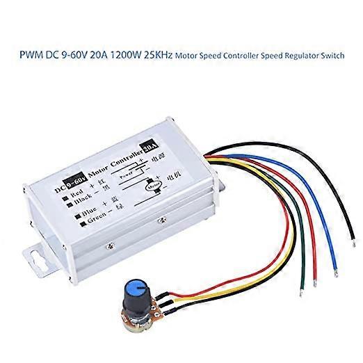 DC Motor Speed Controller, 9-60V DC 20A High Power PWM DC Motor Speed Regulator Stepless ...