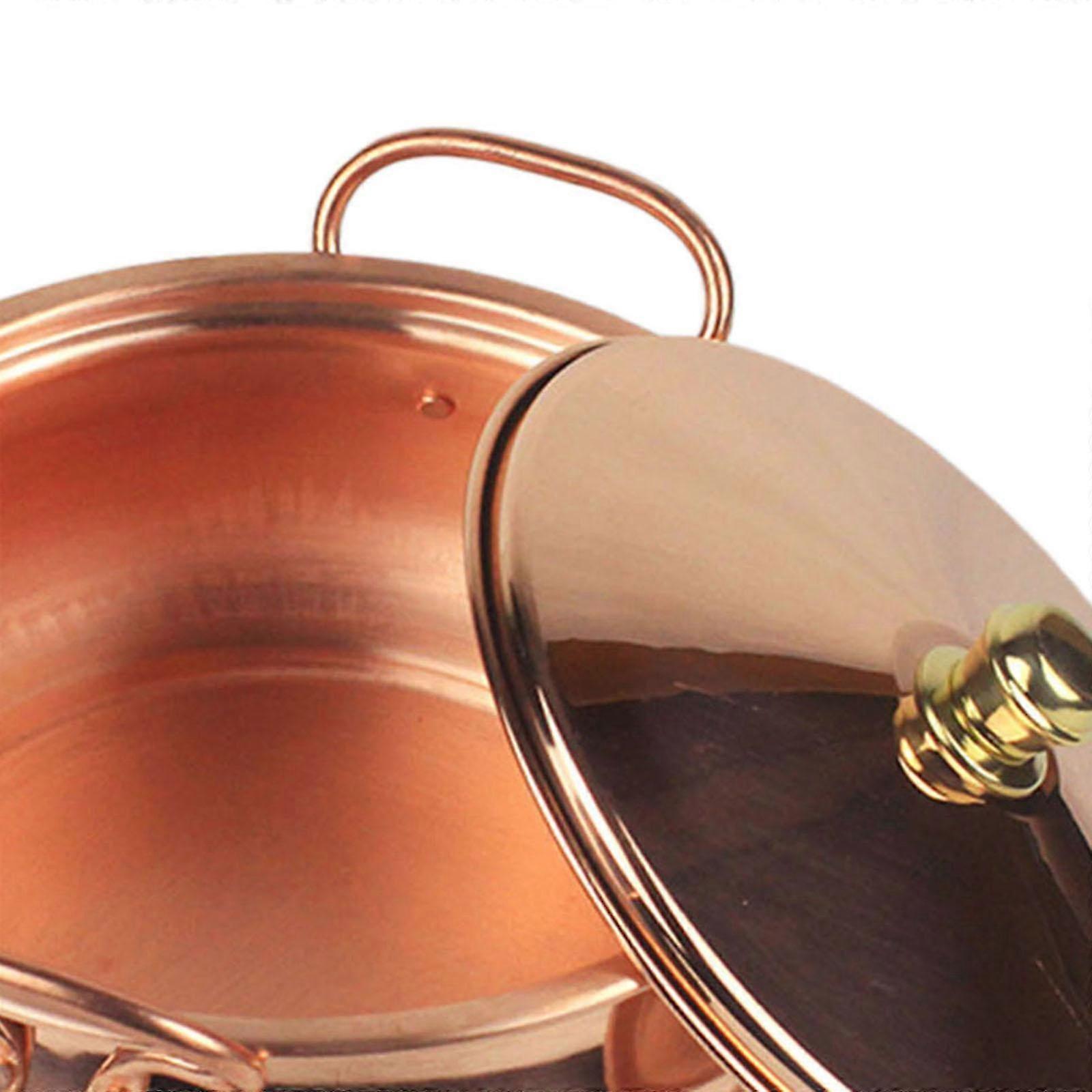 Pure Copper Pot Binaural Pot Cooking Pot with Cover Stew Pan Copper ...