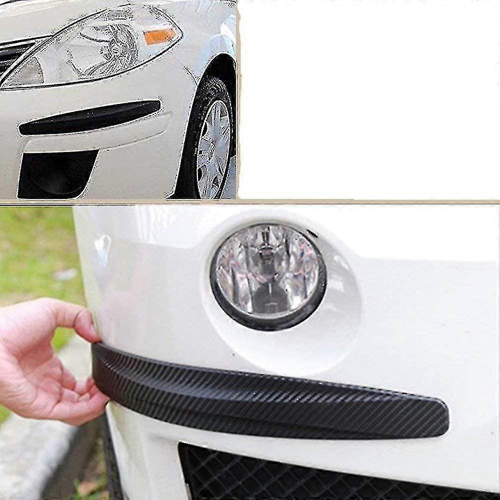 2pcs Car Front Rear Corner Bumper Guard Protector Carbon Fiber Anti ...