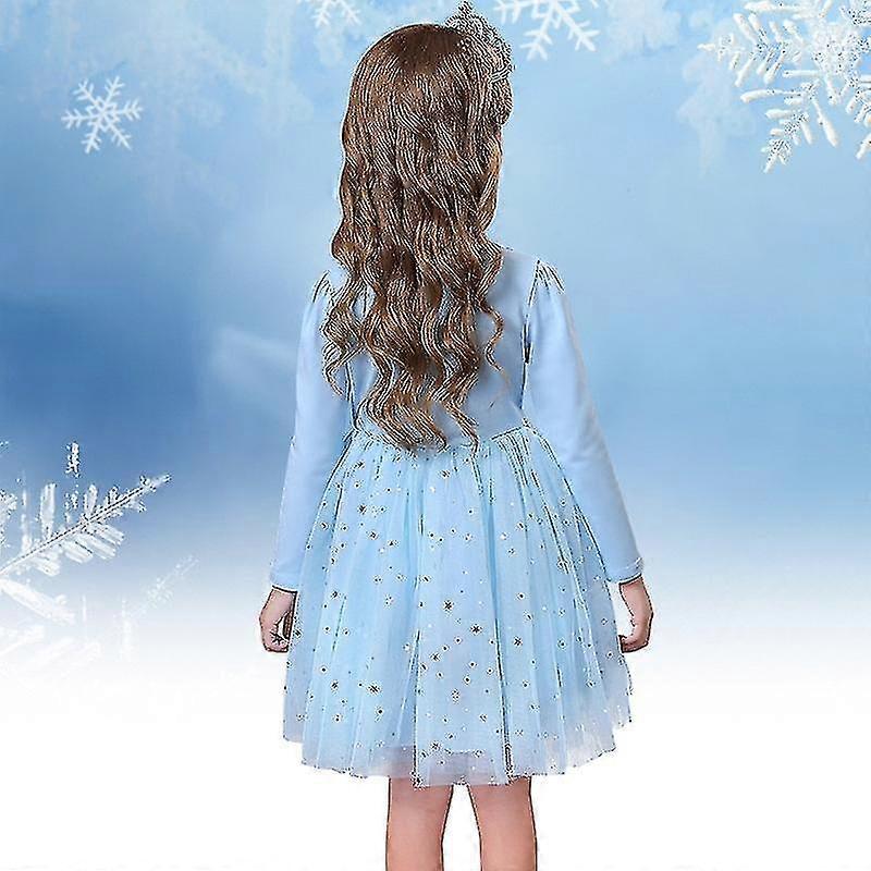 Girls Princess Elsa Fall Dresses Long Sleeve Anna Dresses Kids Birthday ...