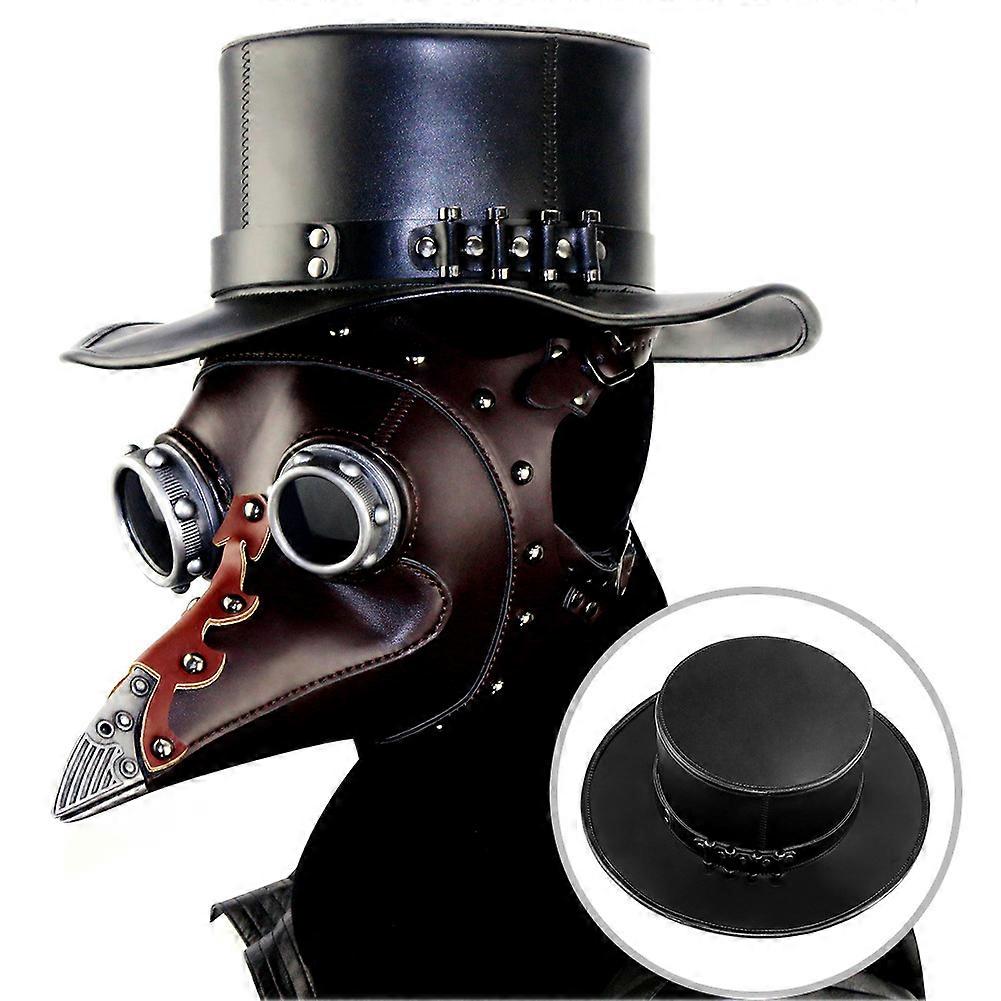 Adult Halloween Plague Doctor Cosplay Mask Steam Punks Scary Horror Pu ...