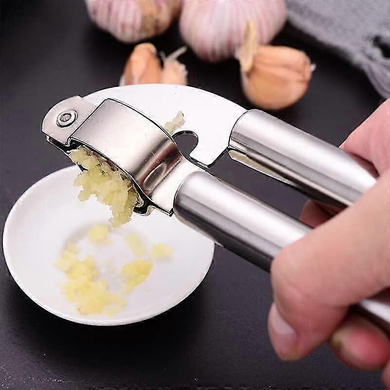 Garlic Press Stainless Steel Professional Kitchen Ginger Crusher Mincer ...