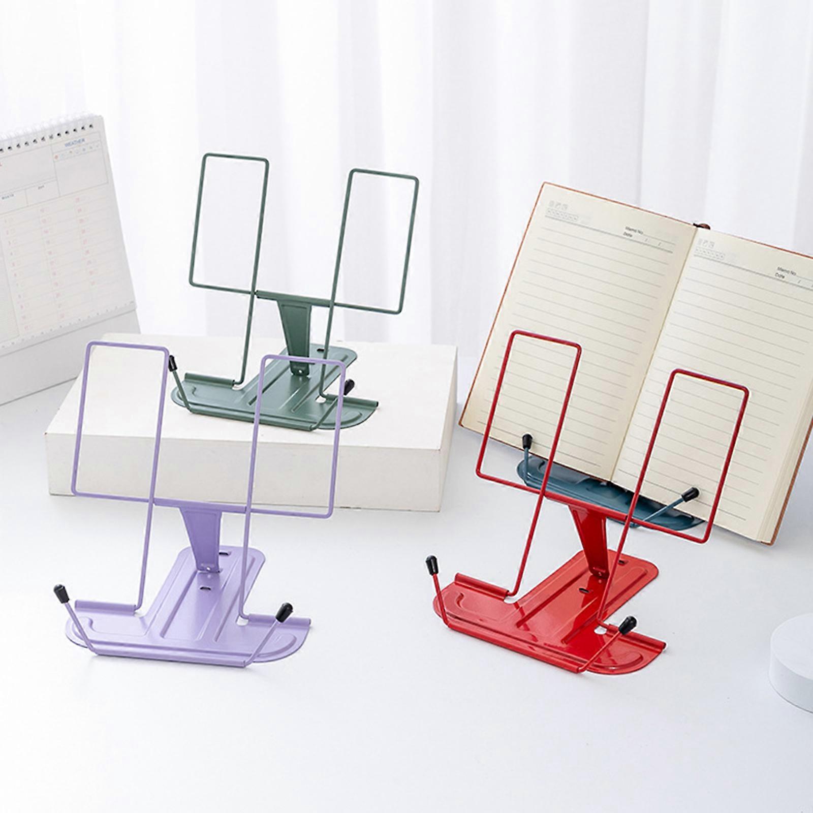 Metal Book Holder Adjustable Reading Rest Recipe Cookbook Stand Holder ...