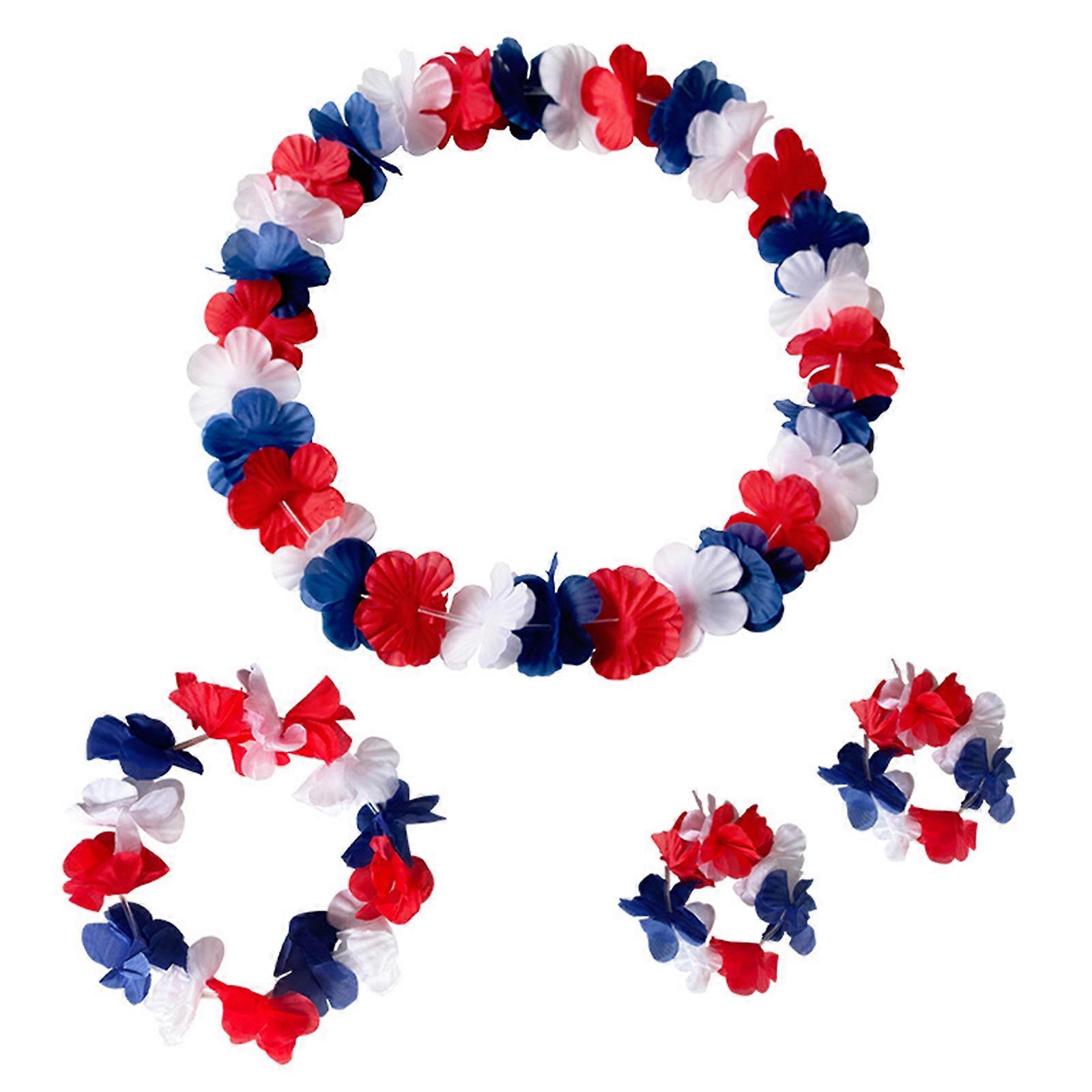 Garlands Set, Red White Blue Union Jack Flower Petal Garland, Party ...