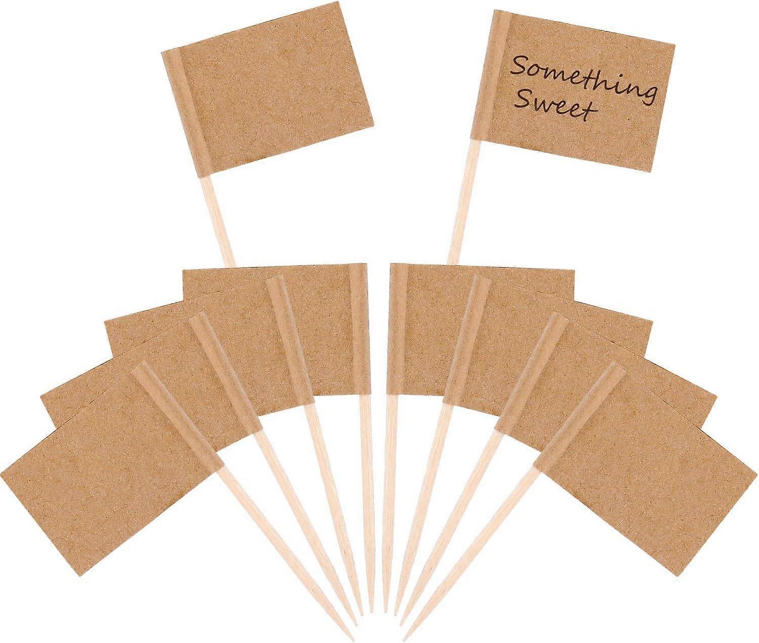 100 Pieces Blank Toothpick Flags Cheese Markers Food Labels for Party ...