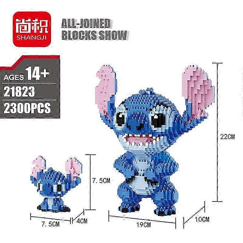 2300pcs+ Stitch Diamond Building Block Micro Lilo & Stitch Figure Cute ...