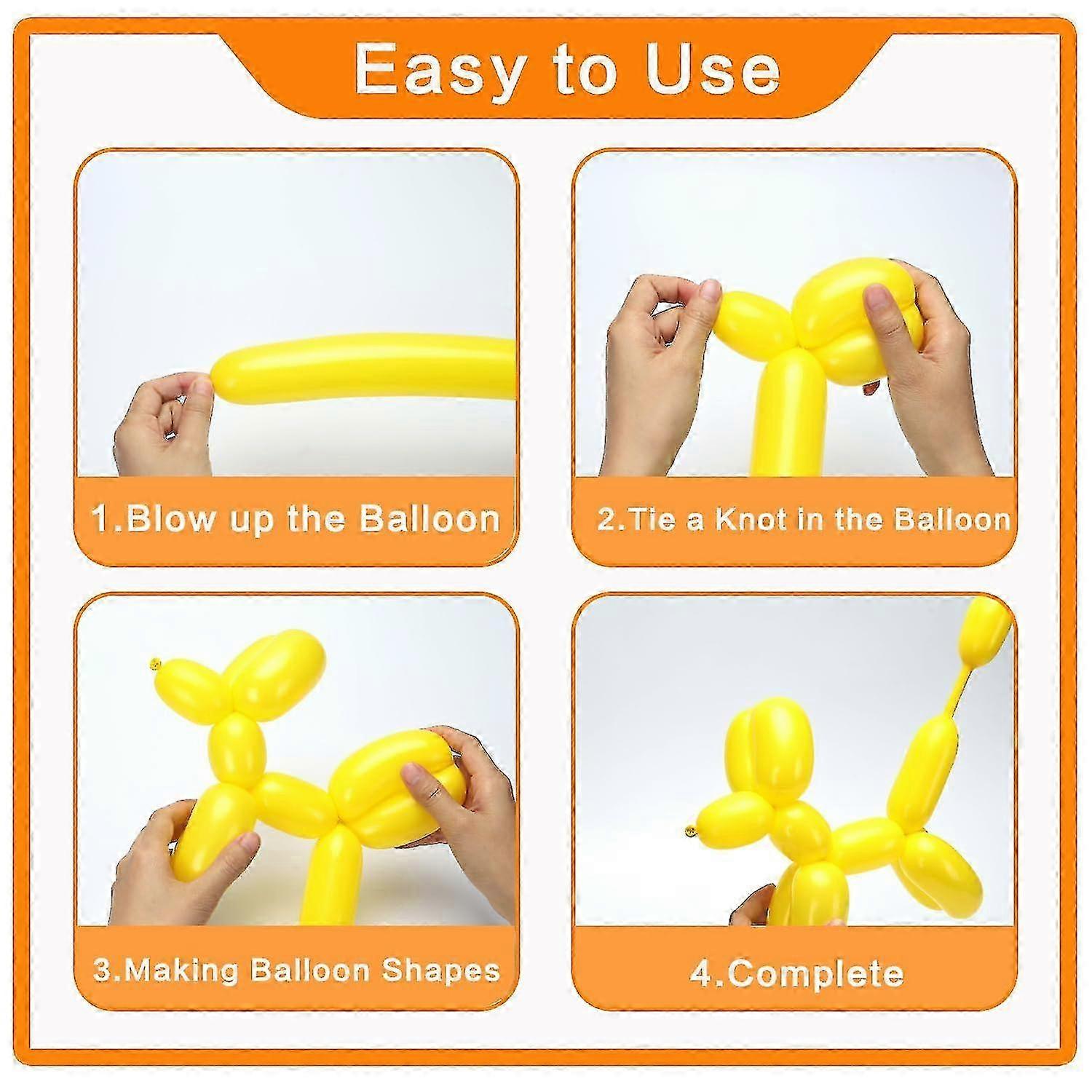 100PCS 260q Long Skinny Balloons Rainbow Twisting Animal Balloons ...