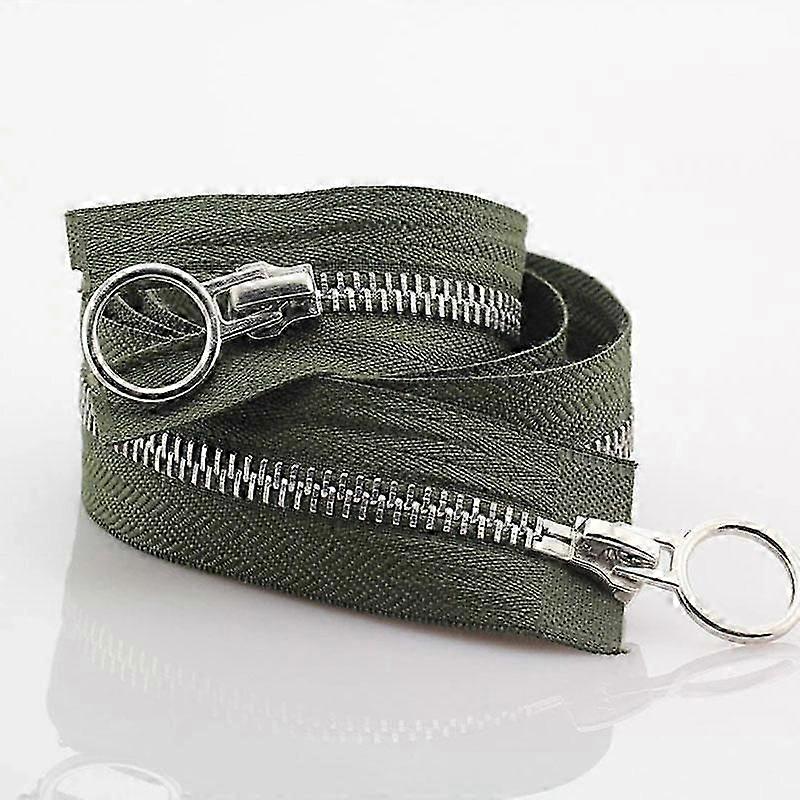 5# 70/90cm Metal Zipper Double Slider Round Ring Zipper For DIY Sewing Garment | Fruugo UK