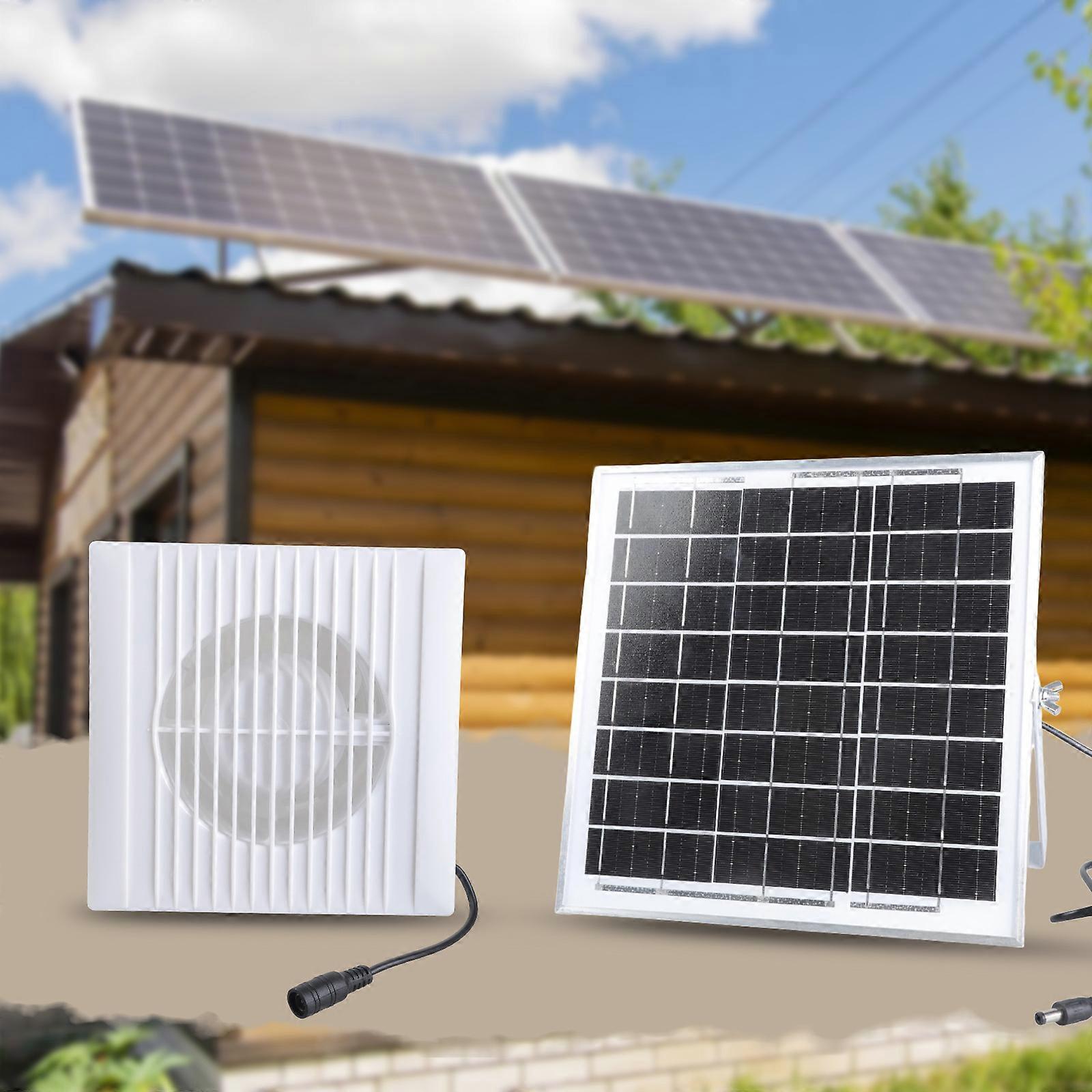 Solar Powered 4 Inch Exhaust Fan With 8W Panel For Greenhouse Coop ...