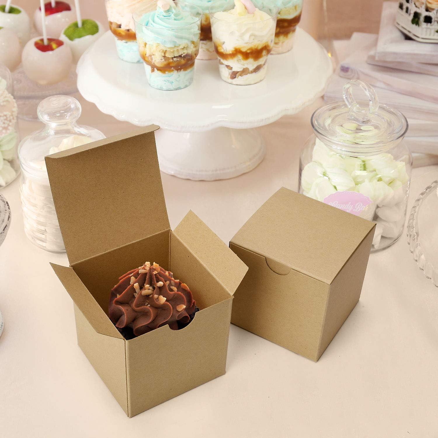 20 Gift Boxes with Lids, 10x10x10cm, Kraft Gift Boxes for Crafts ...