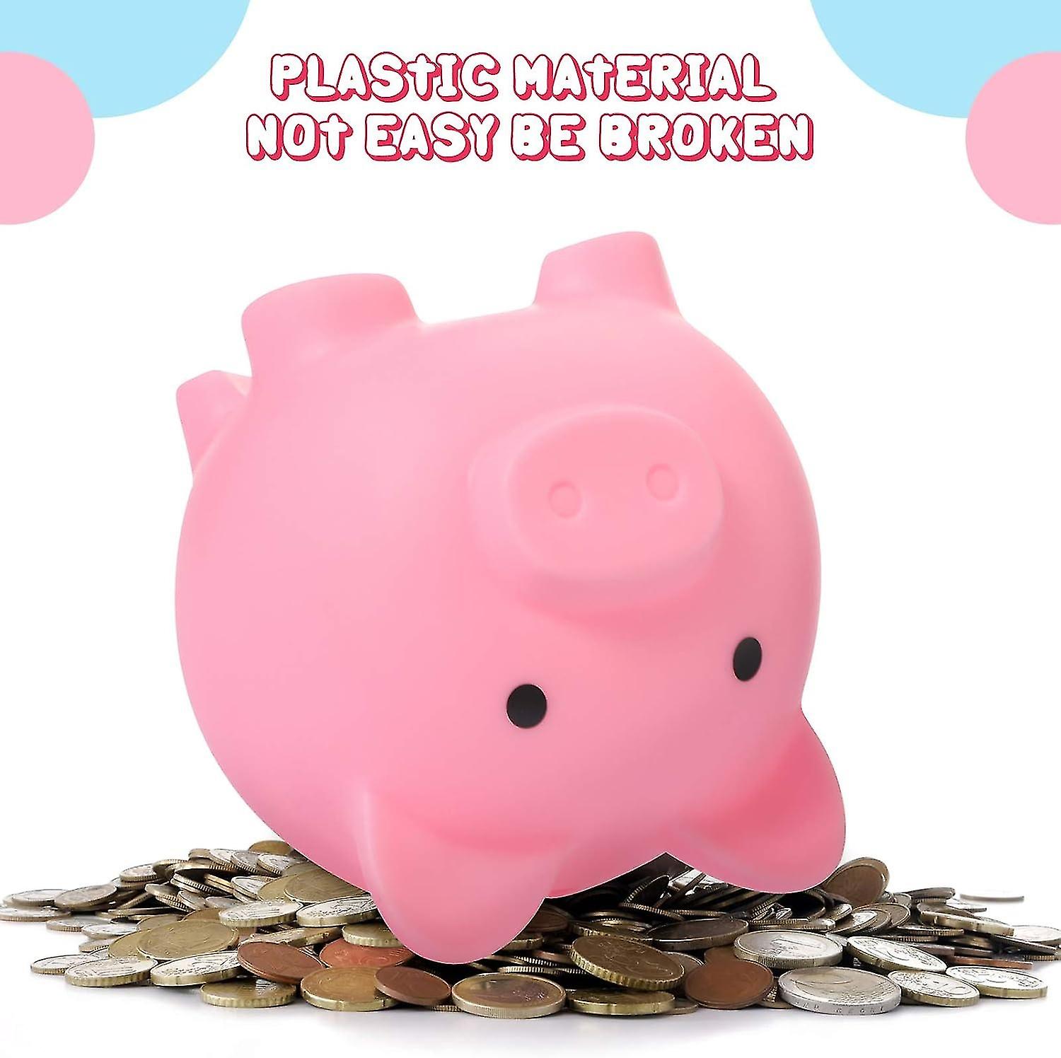 2024,2 Pieces Cute Piggy Bank Cute Plastic Pig Money Bank Adults ...