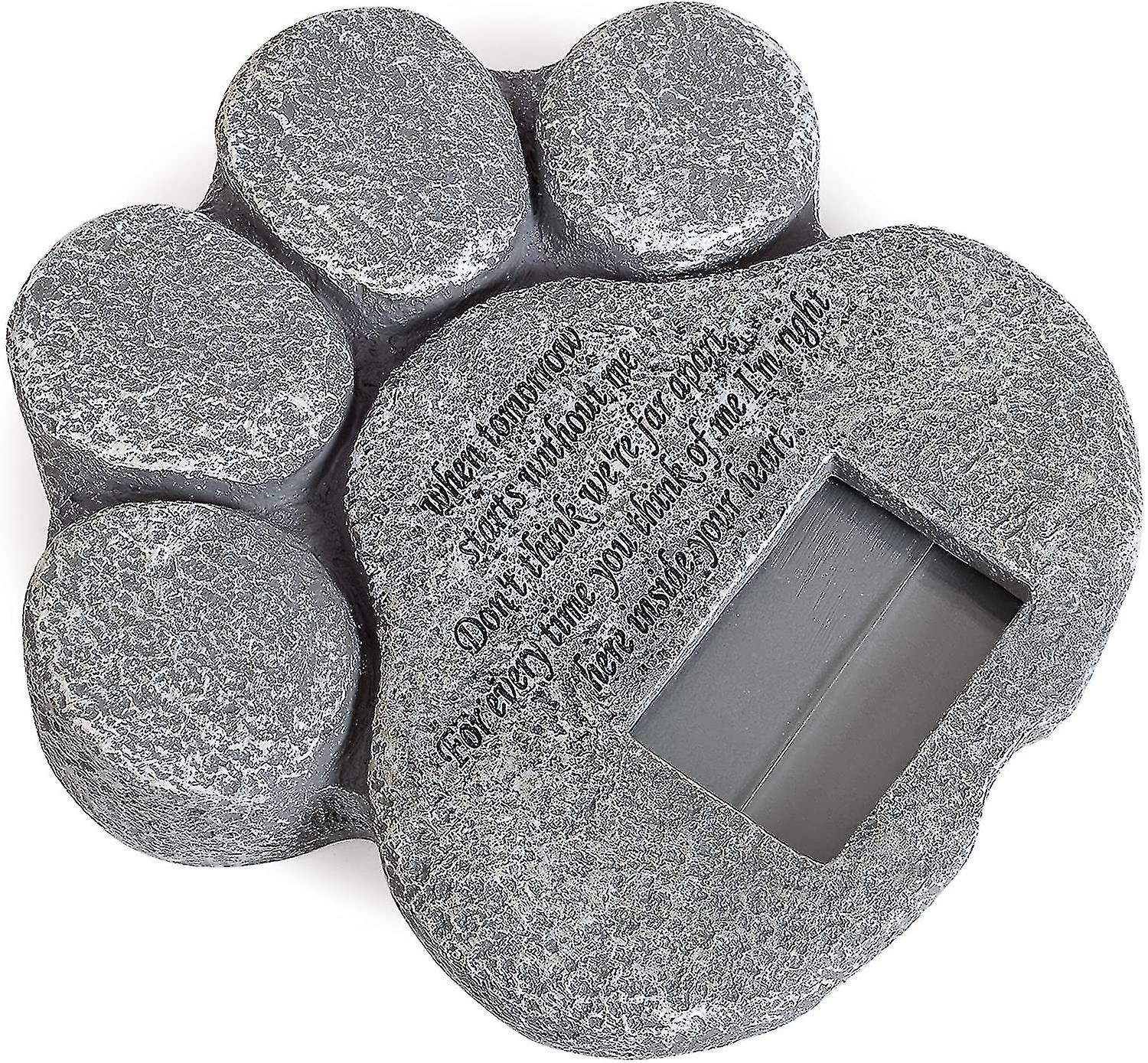 Pet Memorial Stone For Cats And Dogs Paw Shaped Headstone With Loss ...