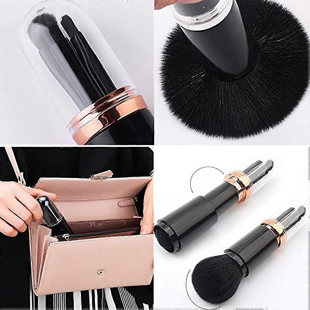 4 In 1 Retractable Makeup Brush Set For Travel Blush Bronzer Contouring ...