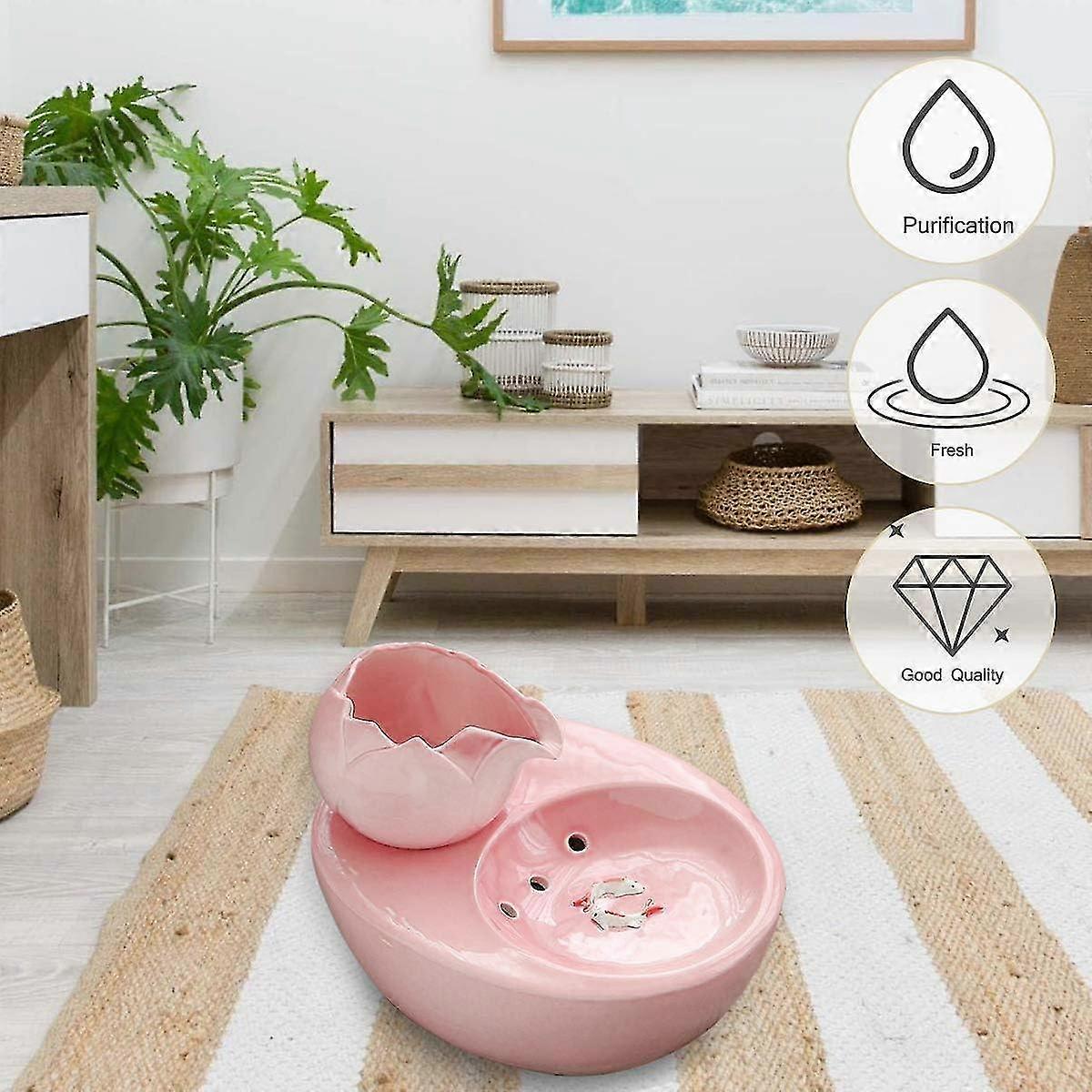 Cat Water Fountain Ceramic, 1.5L Pet Fountain Dog Water Dispenser ...