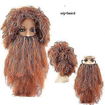 Halloween Party Wild Man Savage Wig West India Headband Wig Beard Mask ...