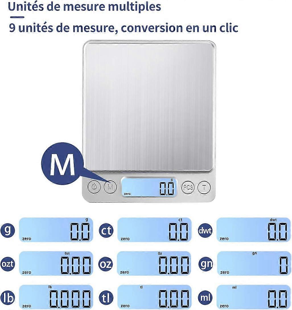 Kitchen Scale,Digital USB Rechargeable Kitchen Scale 3kg/0.1g Digital ...