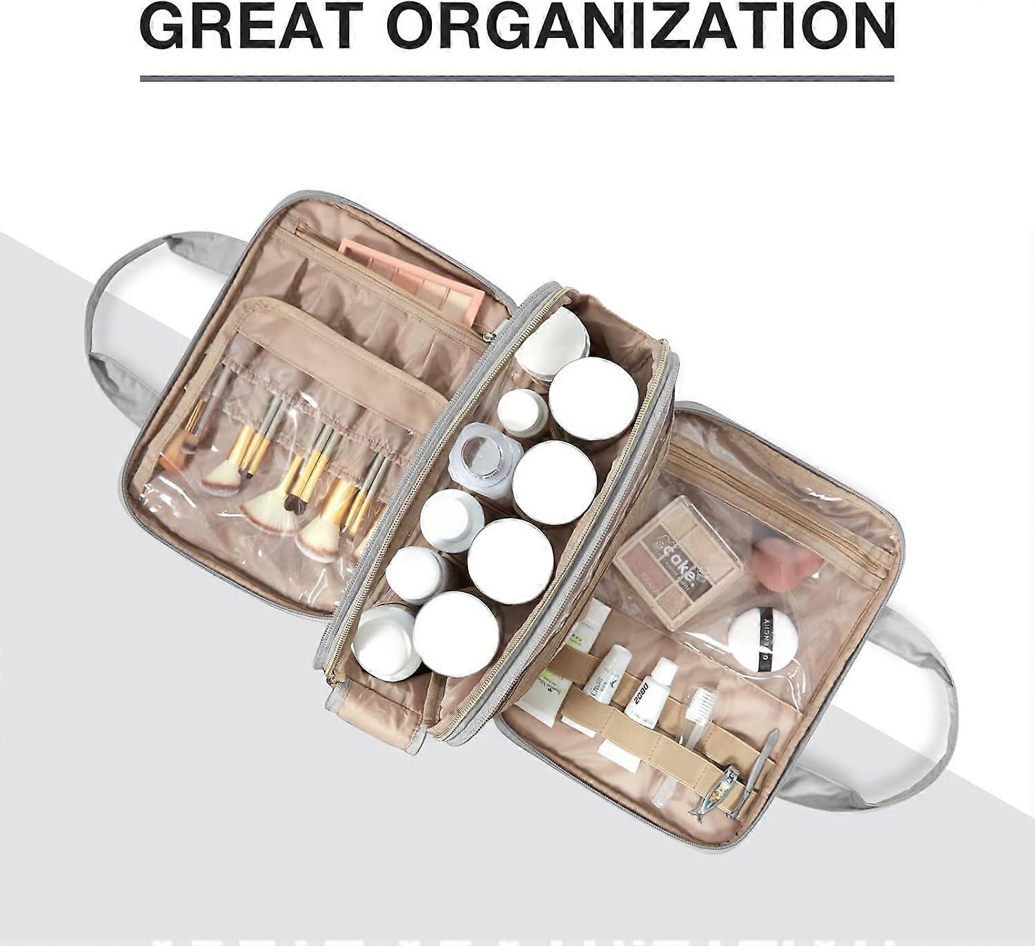 BAGSMART Large Toiletry Bag, Travel Makeup Organizer, Water-resistant ...