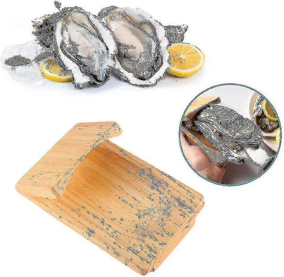 3 PCS Oyster Shucking Clamp, Handguard Seafood Wood Shucking Clamp ...