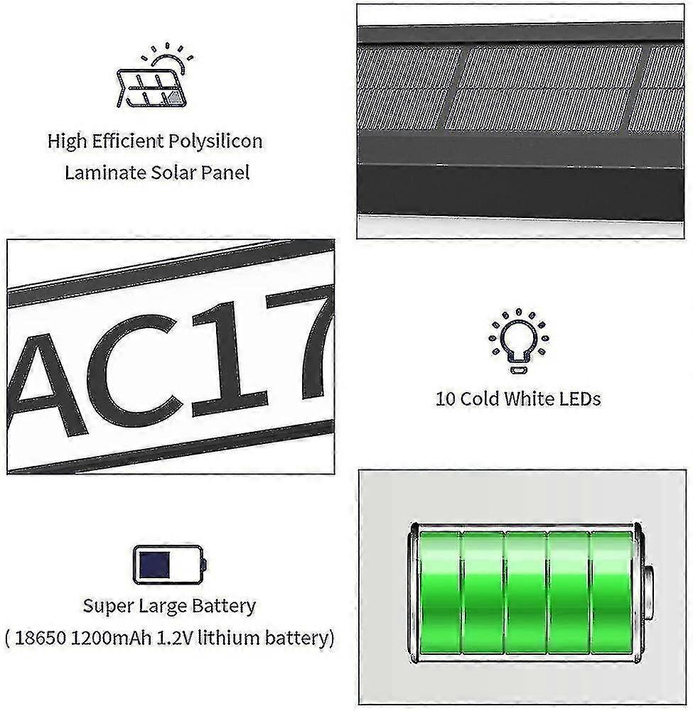 House Numbers, Solar Powered Led Address Plaques Luminous Digital ...