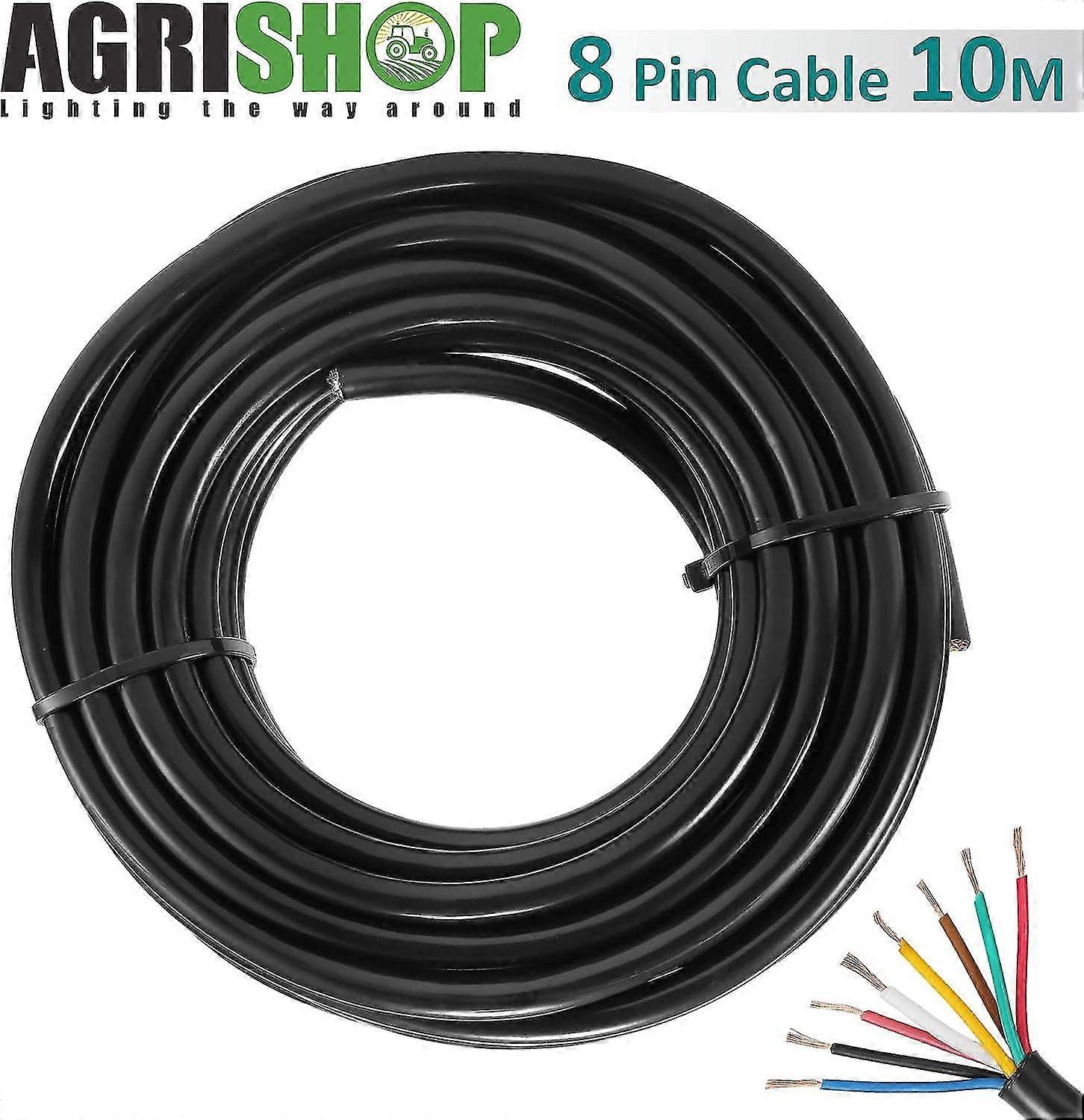 Round 8core Cable,0.75mm Automotive 8core 12v 24v Thin Wall Wire 10m ...