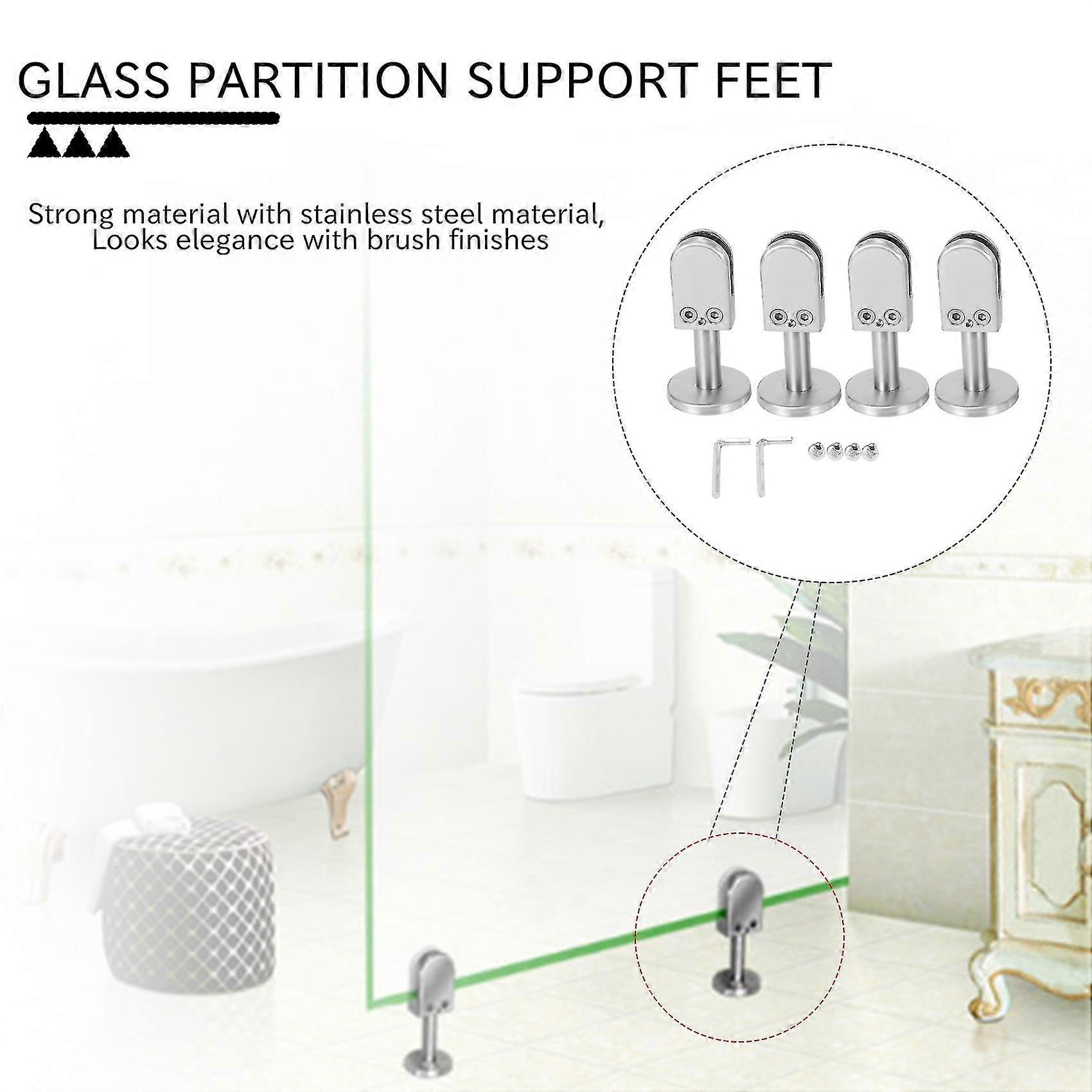 4 Pcs Glass Clamps 304 Glass Bracket Adjustable Glass Clip 8mm Glass ...