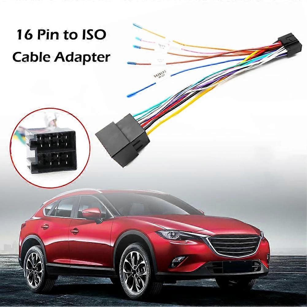 16 Pin To ISO Cable Adapter 16P Plug ISO Connector Wiring Harness ...