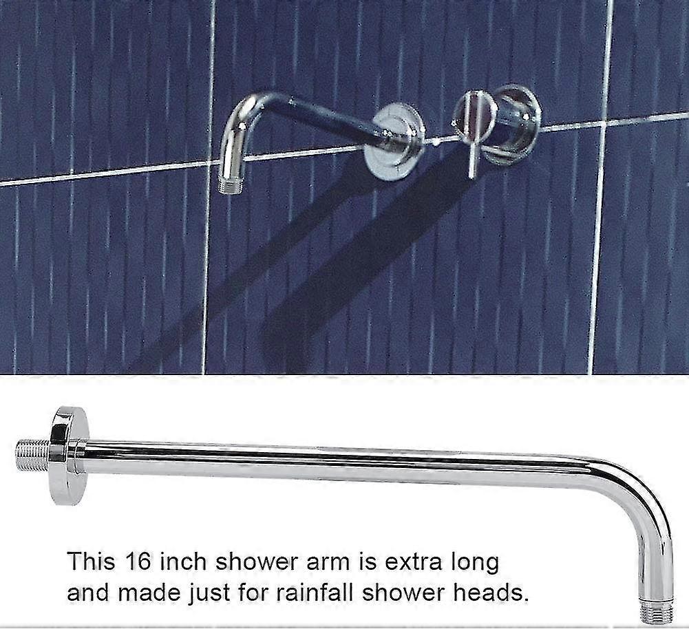 Wall Mounted Shower Arm High Round Stainless Steel Extra Long Shower ...