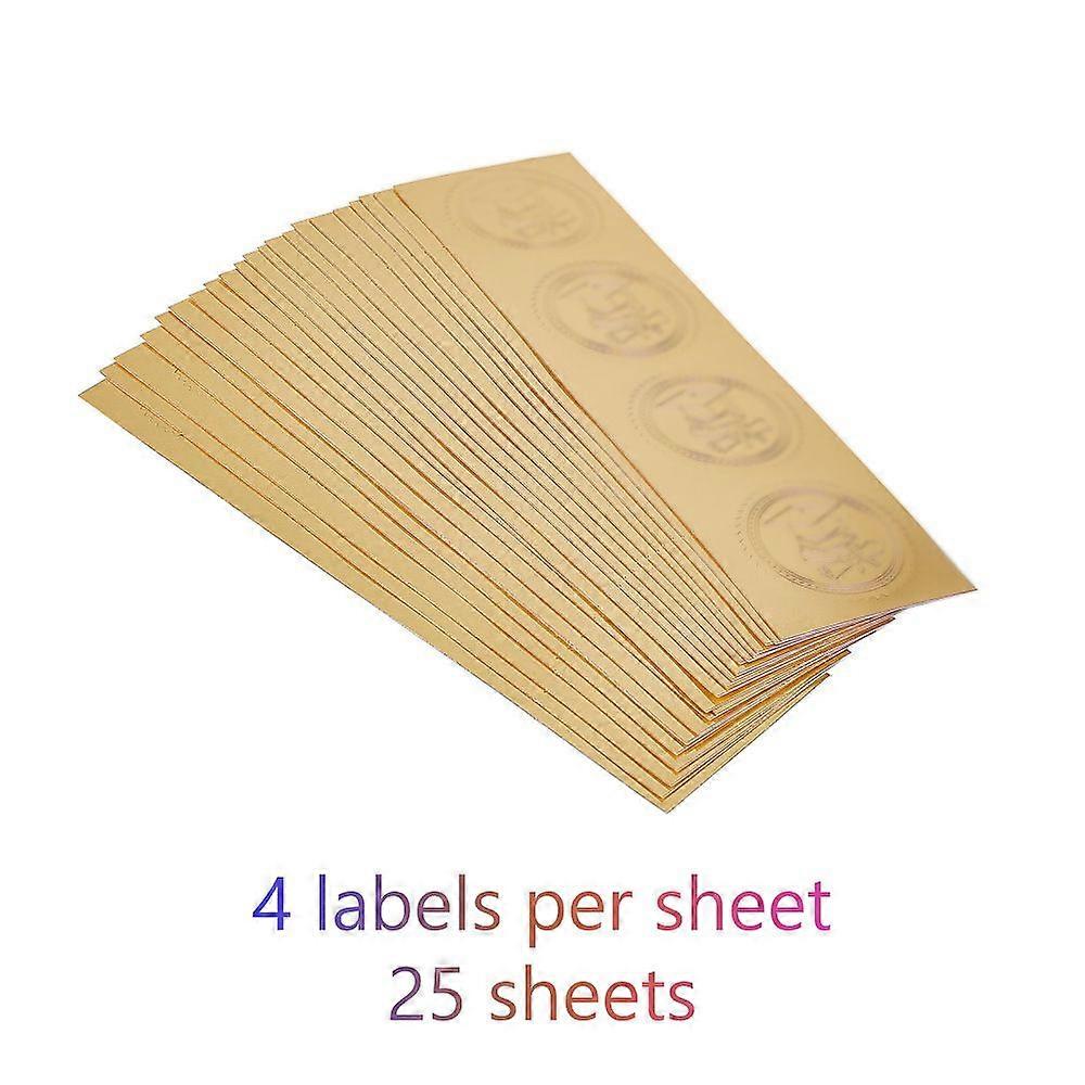 Self Adhesive Gold Foil Embossed Stickers Medal Decoration Sticker Word ...