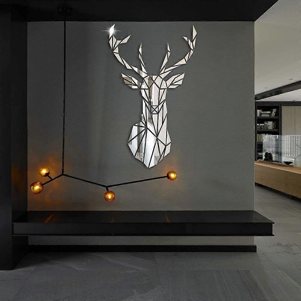 Diy Modern Deer Mirror Wall Sticker Acrylic | Fruugo UK