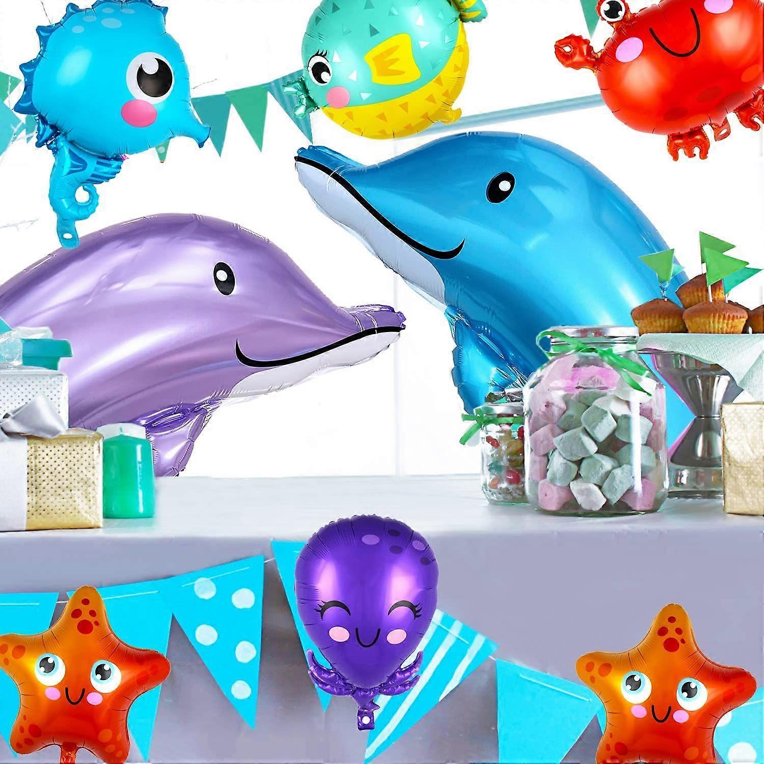 Large Fish Dolphin Foil Balloons 5pcs Ocean Animals Balloons Fish Foil ...
