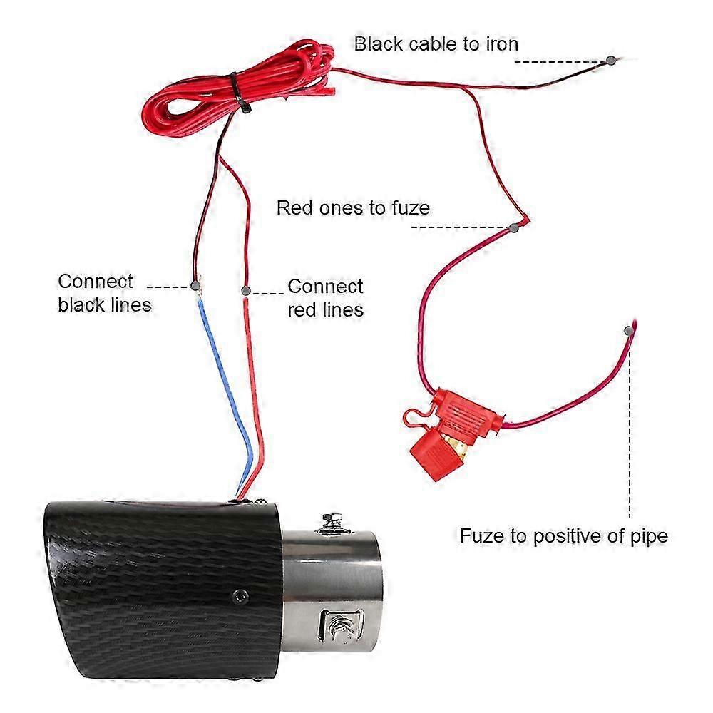 Universal Car Modified Car Exhaust Muffler Pipe With Red/Blue LED ...